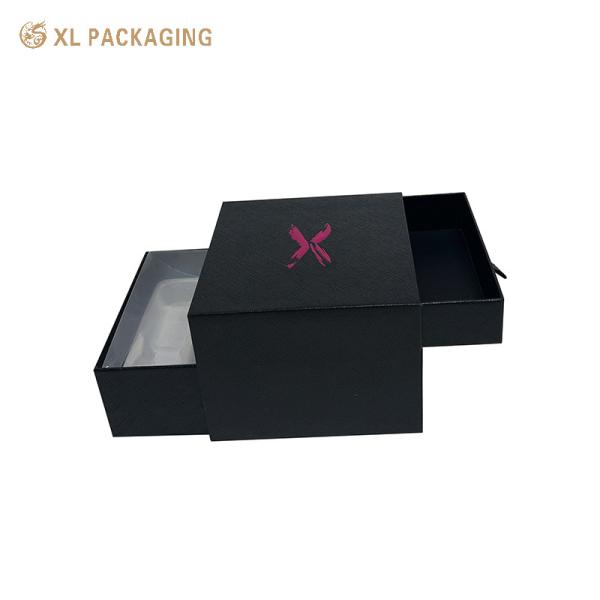 Quality Custom Logo Paper Black Perfume Box Packaging Empty Perfume Boxes 2 Layers for sale