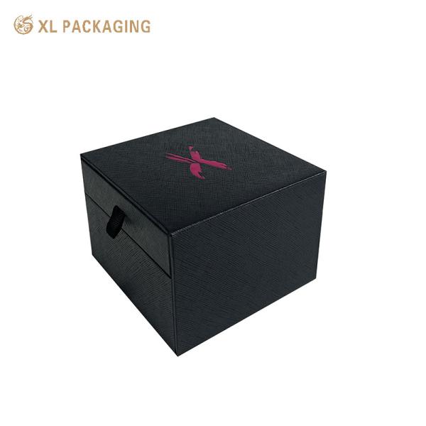 Quality Custom Logo Paper Black Perfume Box Packaging Empty Perfume Boxes 2 Layers for sale