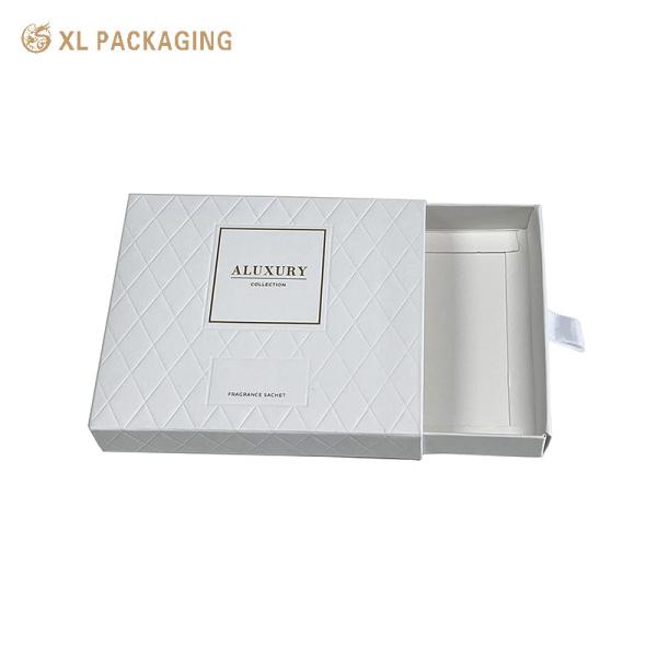 Quality Kraft Paper Folding Perfume Box White Drawer Fragrance Paper Box Packaging With Handle for sale
