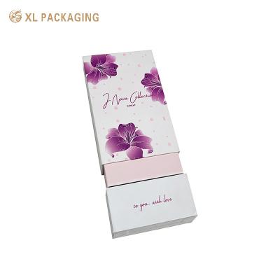 China Luxury Custom Cosmetic Box Colorful Lipstick Three Pack Drawer Paper Box Cosmetic Gift Box With Mirror Inside for sale