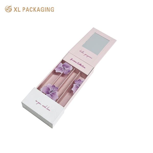 Quality Luxury Custom Cosmetic Box Colorful Lipstick Three Pack Drawer Paper Box for sale