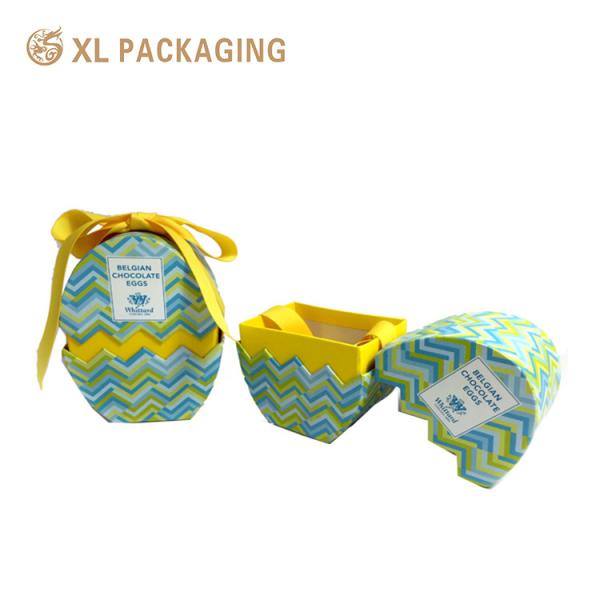 Quality Egg Shape Easter Candy Gift Box Corrugated Kraft Paper Chocolate Gift Packing Box for sale