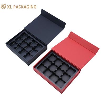 China Magnetic Chocolate Packaging Gift Box Rigid Kraft Paper Gift Boxes With Plastic Tray for sale
