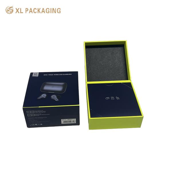 Quality Black Paper Electronics Earphone Packaging Box Mobile Bluetooth Packaging Box for sale