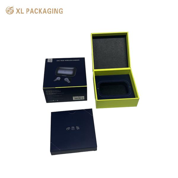 Quality Black Paper Electronics Earphone Packaging Box Mobile Bluetooth Packaging Box for sale