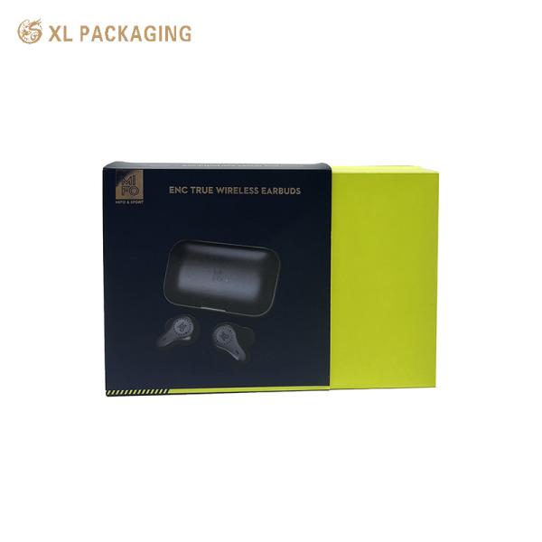 Quality Black Paper Electronics Earphone Packaging Box Mobile Bluetooth Packaging Box for sale