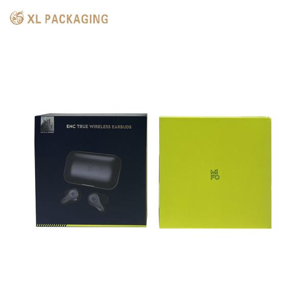 Quality Black Paper Electronics Earphone Packaging Box Mobile Bluetooth Packaging Box for sale
