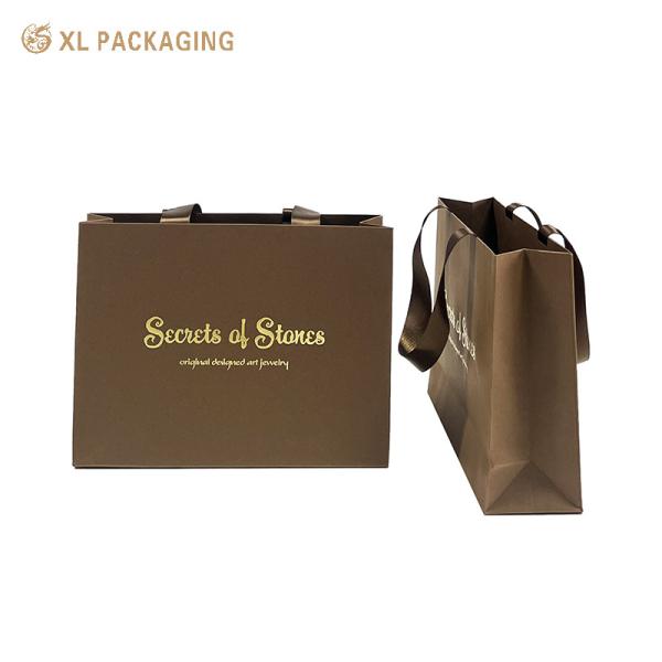 Handmade Paper Packaging Bags Biodegradable Cosmetic Shopping Bag With Handle