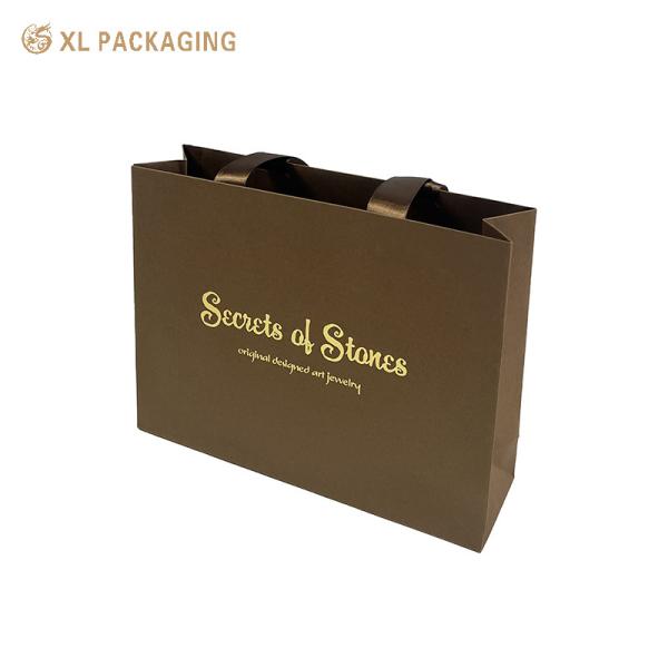 Handmade Paper Packaging Bags Biodegradable Cosmetic Shopping Bag With Handle