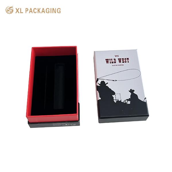 Quality Custom Design Perfume Paper Box Lid And Base Box Paperboard Perfume Gift Box Red Black Matte Perfume Packaging Boxes For Perfume for sale