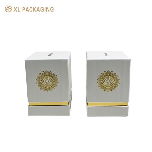 Quality Luxury Perfume Paper Box Gift Box White Hot Stamping Custom Logo Lid And Base for sale