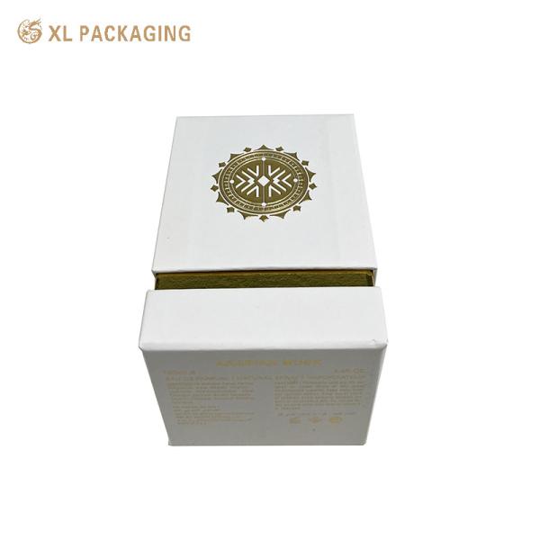 Quality Luxury Perfume Paper Box Gift Box White Hot Stamping Custom Logo Lid And Base for sale