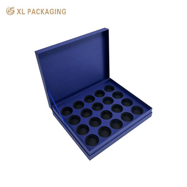 Quality Luxury Blue Tea Gift Box Packaging Custom Logo Printed With EVA Insert for sale
