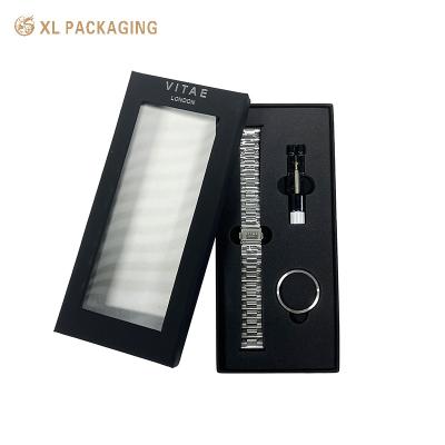 China OEM Customize Luxury Texture Paper Watch Gift Box With Instruction Manual Cards Rigid Boxes for sale