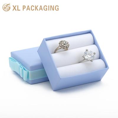 China Blue Marble Cardboard Drawer Slide Jewelry Box With Ribbon Bow Luxury Bracelet Packaging Velvet Lining & Gold Foil Accents Elegant Gift Box For Bridesmaids Birthdays & Premium Jewelry for sale