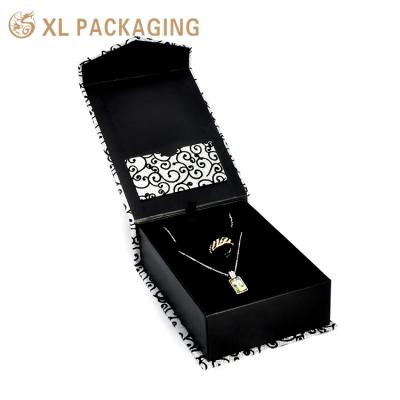 China XL Packaging Custom Gift Box Packaging Custom Size Accepted Black Color Paper Jewellery Box Magnetic Paper Gift Jewelry Box Eco-Friendly Jewlery Box Packaging for sale