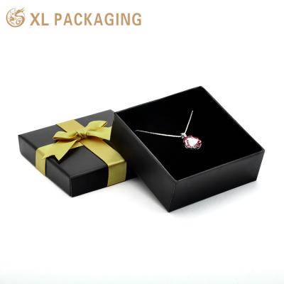 China XL Packaging Custom Gift Box Packaging Bowknot Customizable Logo Jewelry Set Boxes Wholesale Ring Packaging Boxes for sale