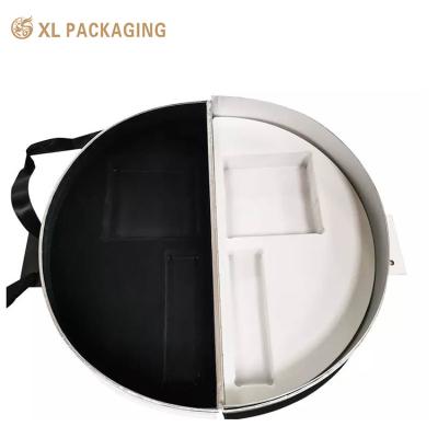 Op maat gemaakte magnetische dicht cosmetische cadeaubon voor luxe halve maan halve cirkel vorm oogschaduw make-up set verpakking