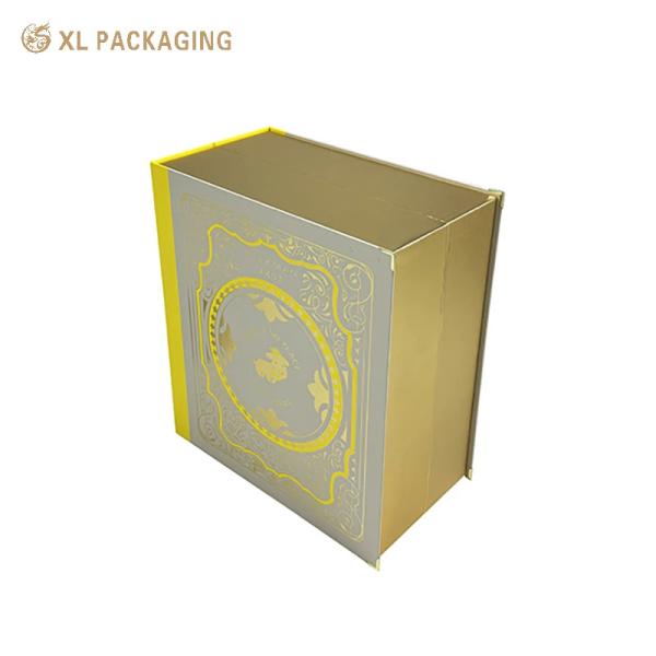 Luxury Skin Care Advent Calendar Box Classic Collector's Book Design with Gold Foil Logo for Christmas