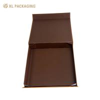 China Custom Logo Foldable Cosmetic Packaging Box Matte Brown & Orange Rigid Gift Box with Flat-Pack for E-Commerce for sale