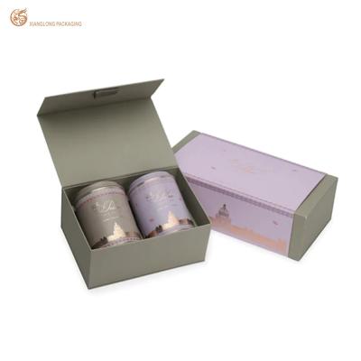 China Custom Printed Rigid Tea Gift Box Packaging with Gray Corrugated Paper Insert and Gold Printing for sale