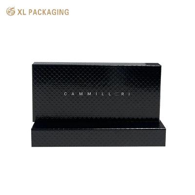 China Custom Lid and Base Box 2 Piece Black Gift Box Cardboard Rigid Paper Box Packaging for sale