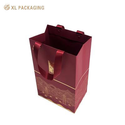 China XL Packaging Fashion Luxury Special Paper Purse Handbags Red Jewelry Necklace Bracelet Earing Packaging Box Gift Bags for sale