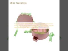 Caixas de luxo personalizadas, por atacadoCaixas de papel cosmético redondo com design exclusivo, caixinha de mini gaveta, alça de fita verde e bandeja de ouro para produtos de beleza.