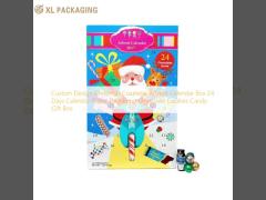 Custom Design Kerstmis Kosmetische Adventskalender Doos 24 dagen Kalender Papierverpakking Chocolade Koekjes snoep Geschenkdoos