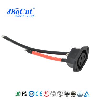 China Compact Wiring Harness Connector IEC AC Power Socket Screw Plug Adapter AC Plug Adapter Ear for sale