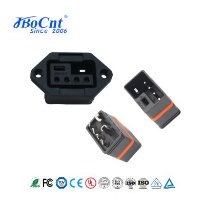 China 40A Electric Vehicle Charging Connector 2+4 Pin Male And Female Plug Integrated Connector for sale