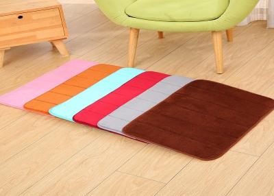 China Embossing stripe design 100% polyester memory foam area rugs anti-skid rug multiple color and size for your choice for sale