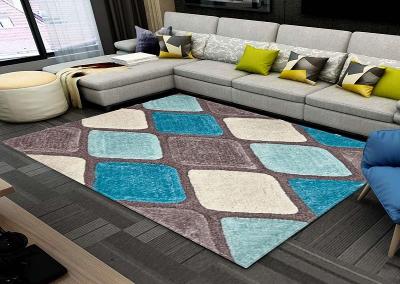 China Printed washable area rugs living room bedroom kitchen hotel floor mat  12mm thick for sale