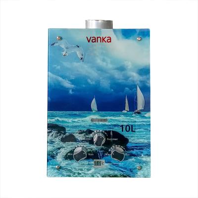 중국 구리 열 교환기와 함께 10L 유리 거울 탱크 없는 가스 온도 장착기 판매용