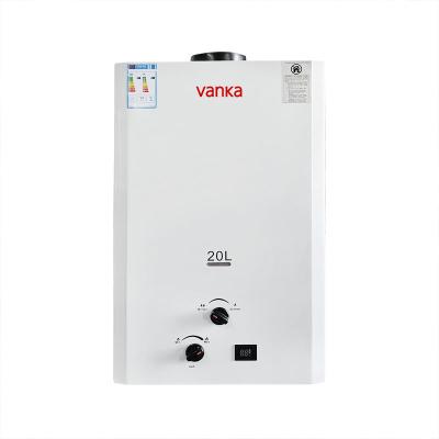 China 20L Tankless Thermostatic Water Heater Gray Dual Flue Pipe for sale