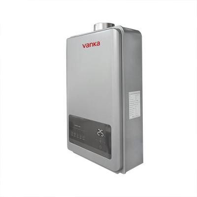 China 12L Tankless Water Heater Dual Flue Pipe Thermostatic Gray for sale