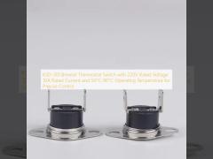 KSD-301 Bimetal Thermostat Switch with 220V Rated Voltage 10A Rated Current and 50°C-90°C Operating Temperature for Precise Control