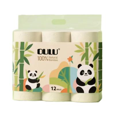 China Customizable 3-Layer Bamboo Toilet Paper Roll with Logo Washable Bat Bathroom Tissues OEM/ODM Design for sale