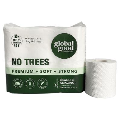 China Wholesale Customizable 100% Natural Eco-Friendly Bamboo Pulp Toilet Paper Roll BBamboo Brand Plain Embossing Toilet Tissues for sale
