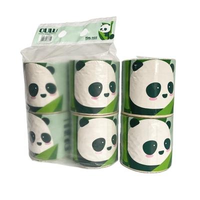 China Custom Printed Import Cheap Bamboo Pulp Soft Toilet Tissue Paper Roll With Free Samples for sale