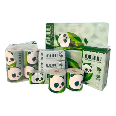 China Cleancare Skin-Friendly Multifunctional Panda Toilet Paper Roll Plain Embossing Gift Idea for sale