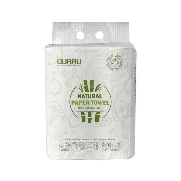 Quality Customized Size Unbleached Restaurant outdoor bamboo kitchen paper towel for sale