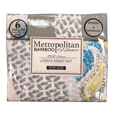 中国 NO 詰め込み 固体プリント マイクロファイバー 布 80gm 100%ポリエステル ベッドルシート セット 6pcs 販売のため