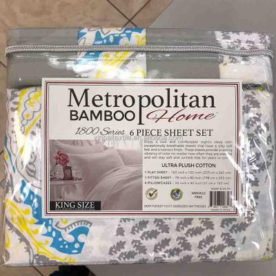 中国 NO 詰め込み 固体プリント マイクロファイバー 布 80gm 100%ポリエステル ベッドルシート セット 6pcs 販売のため
