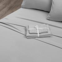 China 90gsm Embroidered Sheets Set Solid Pattern Extra Soft Wrinkle and Fade Resistant 4PCS for sale