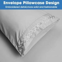 China 90gsm Embroidered Sheets Set Solid Pattern Extra Soft Wrinkle and Fade Resistant 4PCS for sale