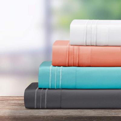 Cina Super Soft 200TC Microfiber Embroidery Sheets Set per tasche profonde e resistenza al decolorazione in vendita