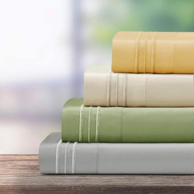 Cina Super Soft 200TC Microfiber Embroidery Sheets Set per tasche profonde e resistenza al decolorazione in vendita