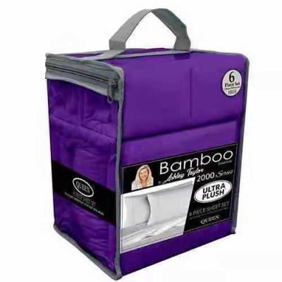 Cina 6pcs Soft Brushed 2200 Conteggio dei fili Foglio di tessuto di bambù Set senza riempimento Lavabile in macchina in vendita