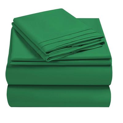Cina Ricamo 2 linee lenzuola da letto set 4pcs per USA 100% poliestere microfibra materiale in vendita